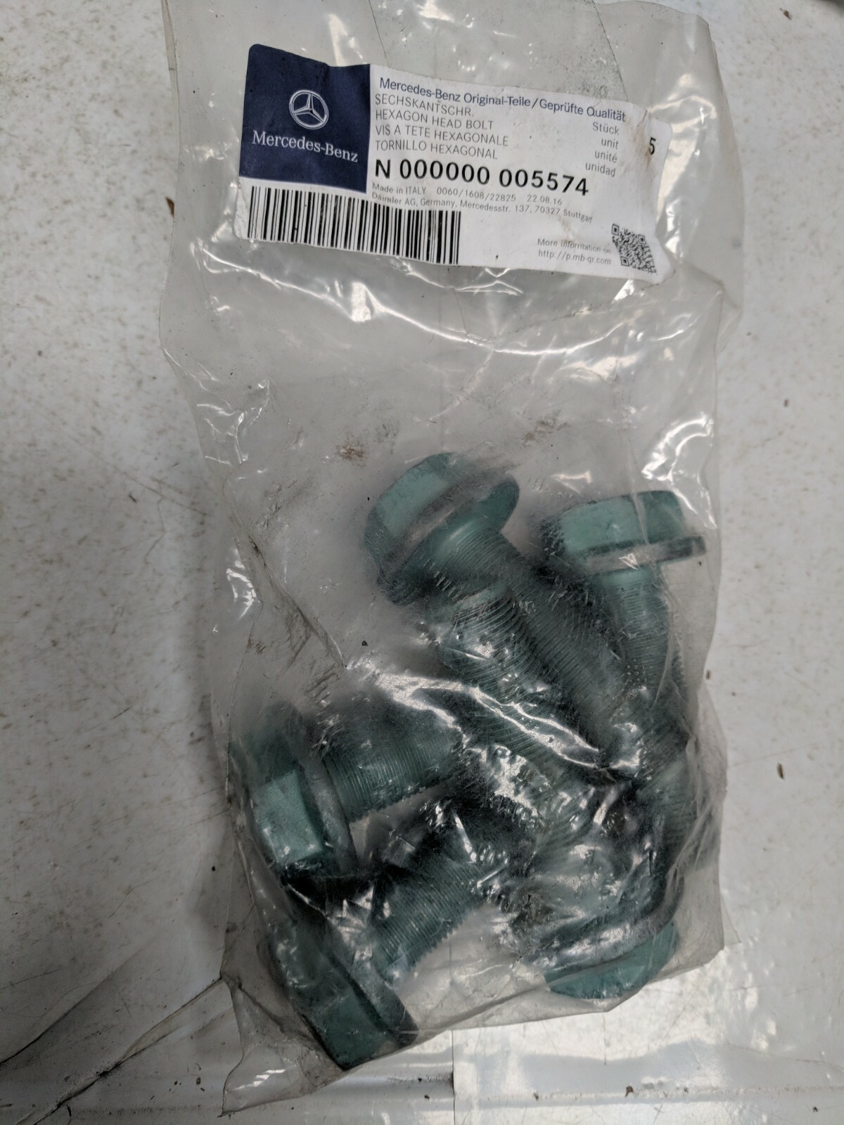 GENUINE MERCEDES BENZ HUB CAP TO WHEEL HUB HEX BOLT ( 6 PACK ...