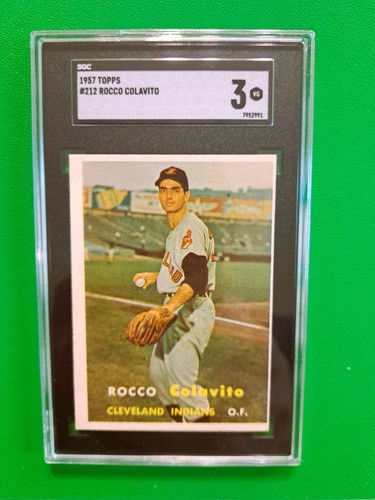 1957 Topps Rocco Colavito ROOKIE CARD #212 SGC 3 (VG) Cleveland Indians ...