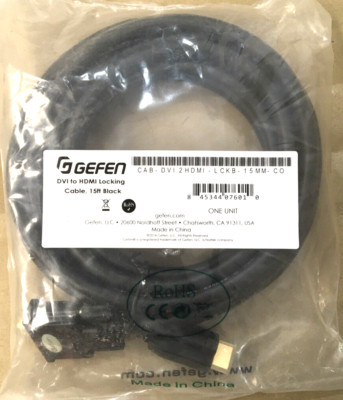 Gefen DVI to HDMI Locking Cable (15 feet) CAB-DVI2HDMILCKB15MM ️️ ️️ ...