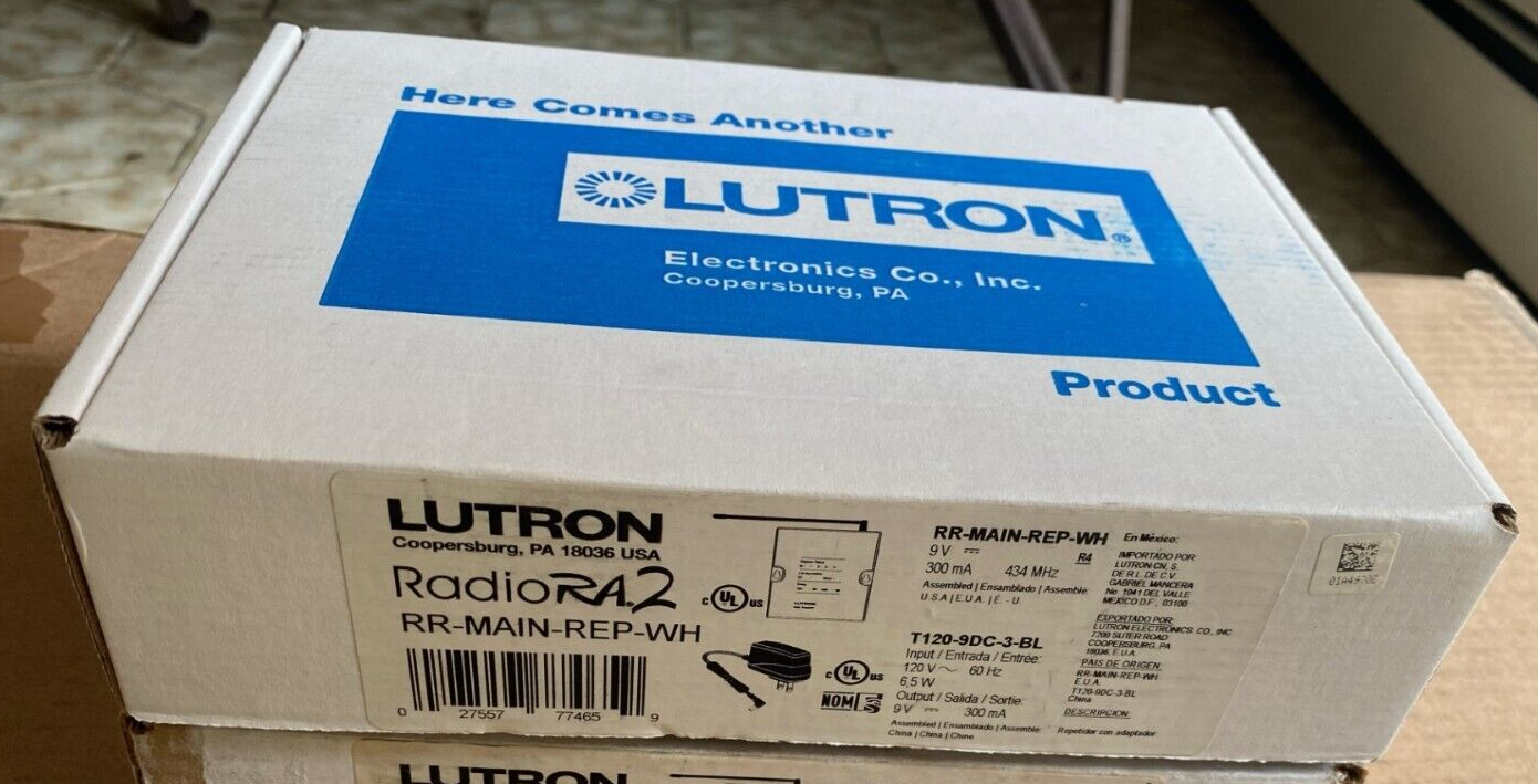 Lutron Radio RA2 RR-MAIN-REP-WH 120V Main Repeater - NEW IN BOX SHIPS ...