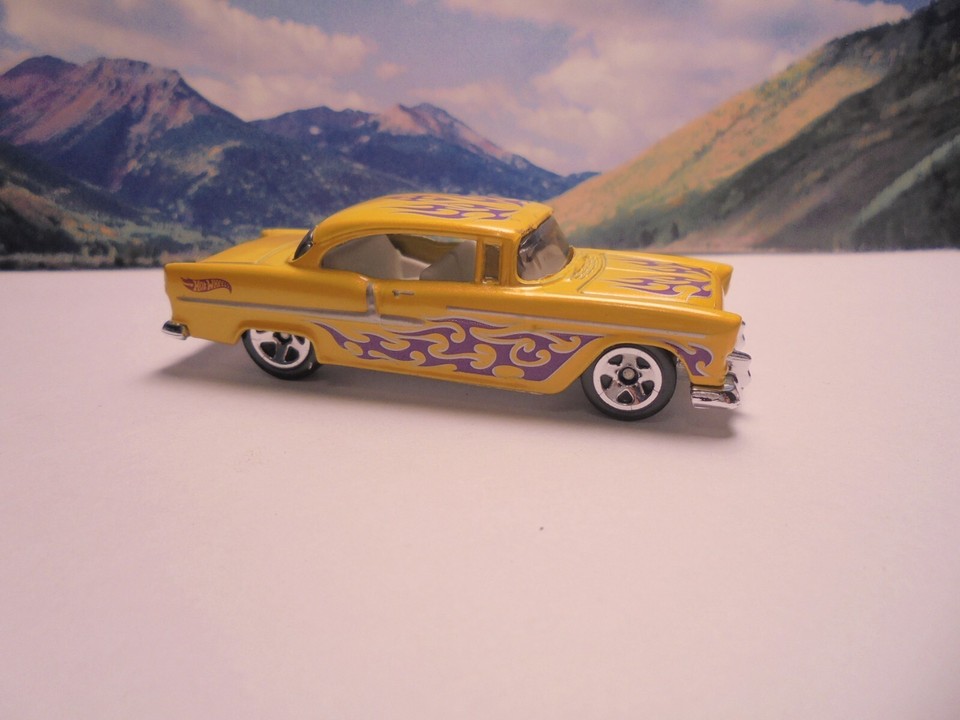55 CHEVY 2018 Hot Wheels Flames Series Yellow | eBay
