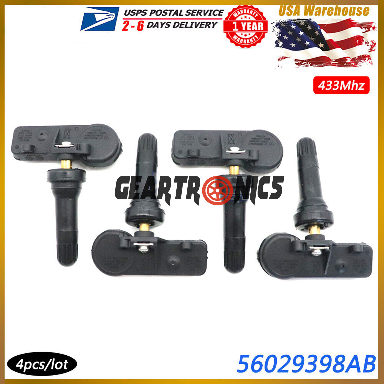 Set(4) TPMS Tire Pressure Sensor 56029398AB For Dodge Ram Chrysler Jeep ...