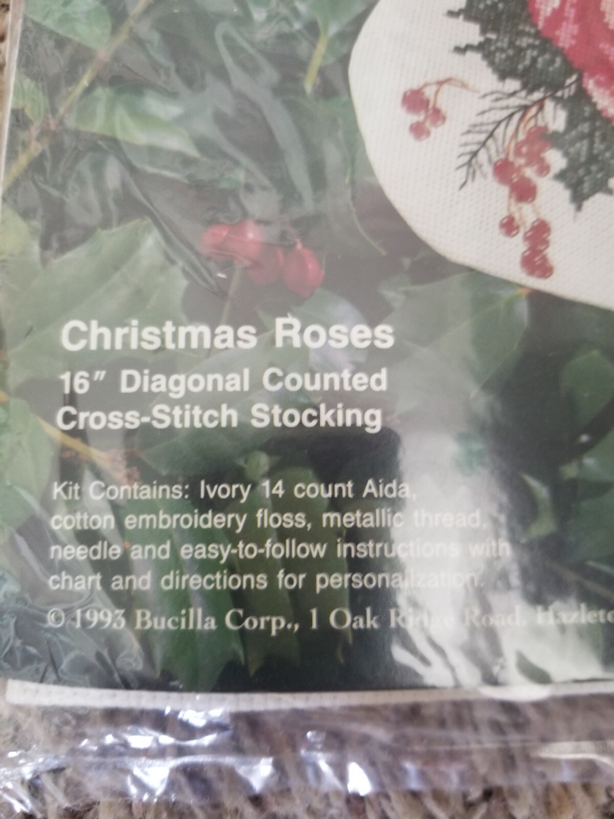 BUCILLA *NEW* Vintage Christmas Roses Cross Stitch Stocking Kit #33335 ...