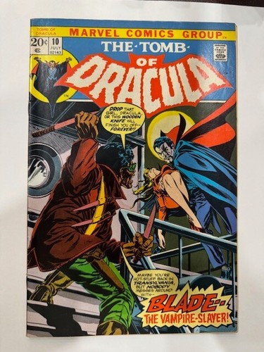 TOMB OF DRACULA #10 FIRST APPEARANCE OF BLADE VAMPIRE SLAYER Fine or ...