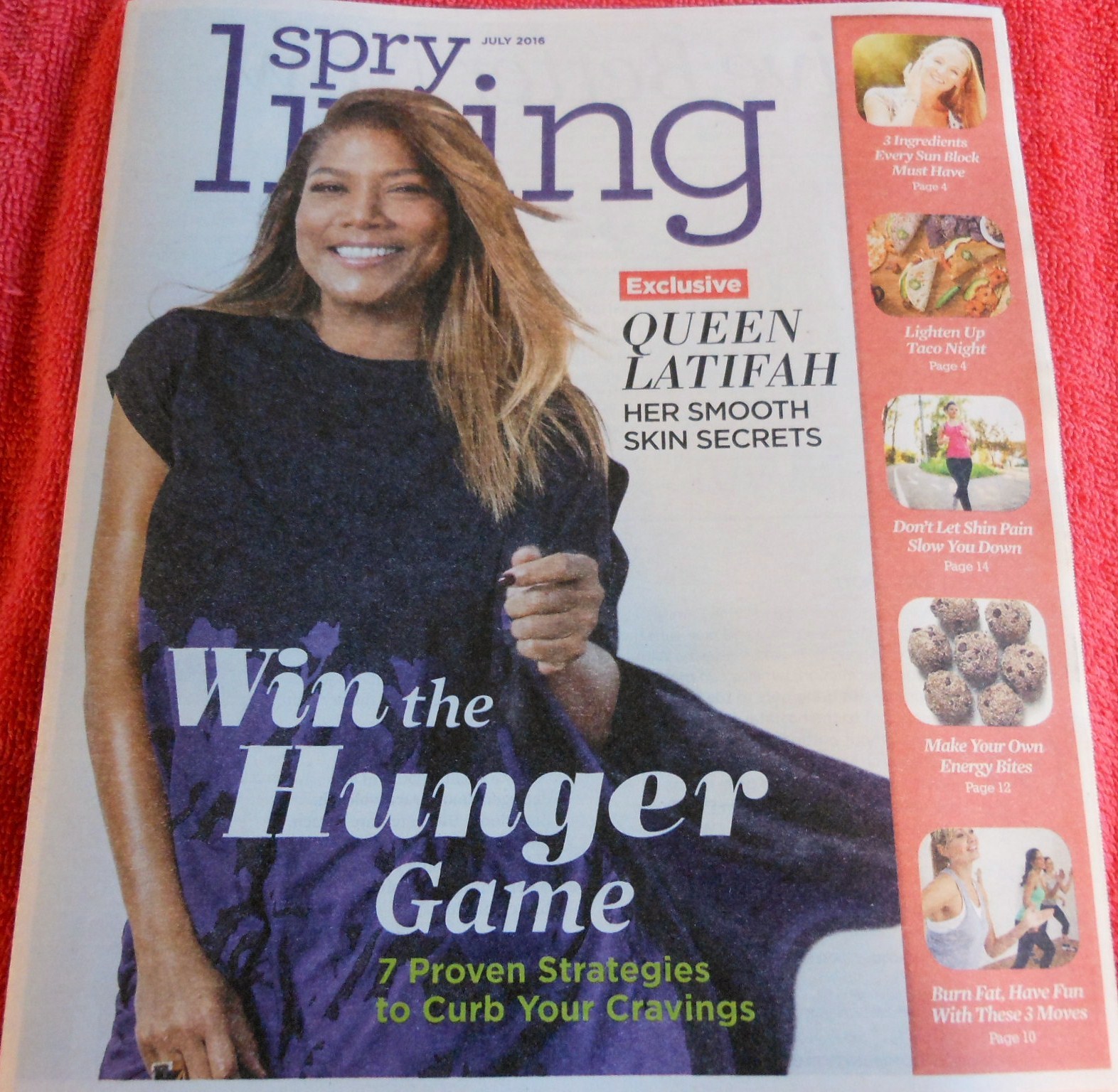 SPRY LIVING JULY 2016 QUEEN LATIFAH SKIN SECRETS BURN FAT CURB YOUR ...