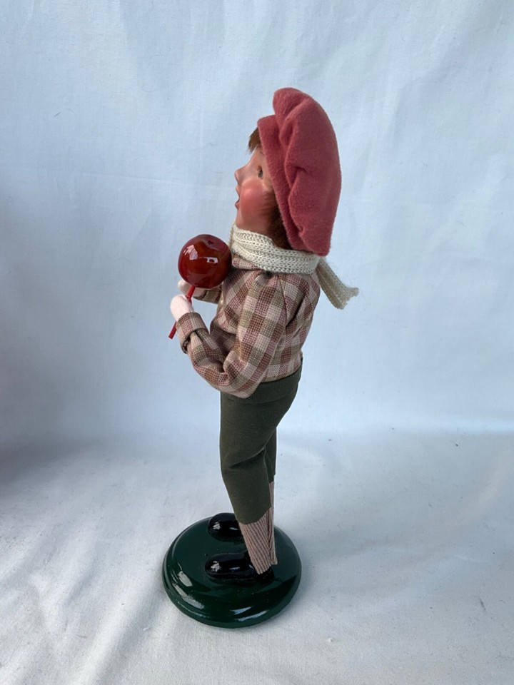 Byers Choice Caroler Fall Autumn Boy holding Candy Apple | eBay