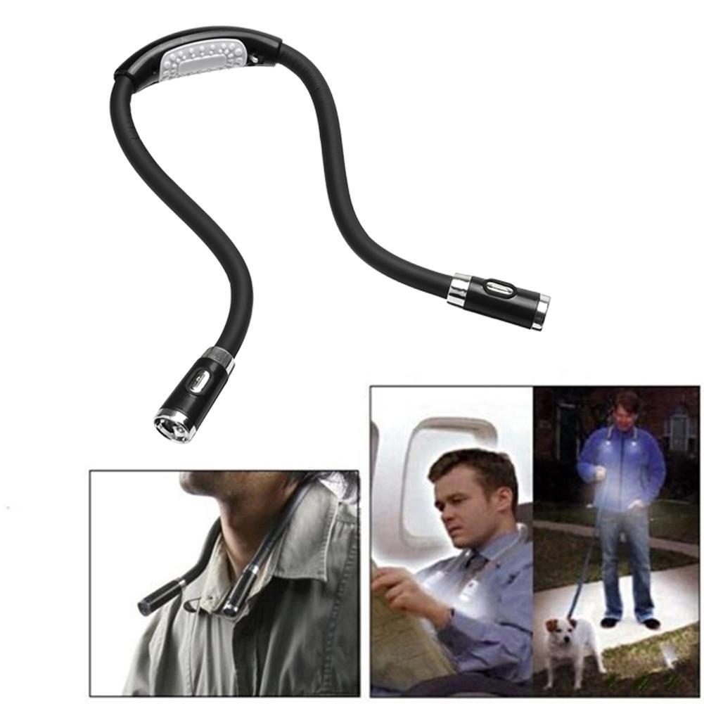 2Pcs LED Flexible Handsfree Hug Neck Reading Book Light Torch ...
