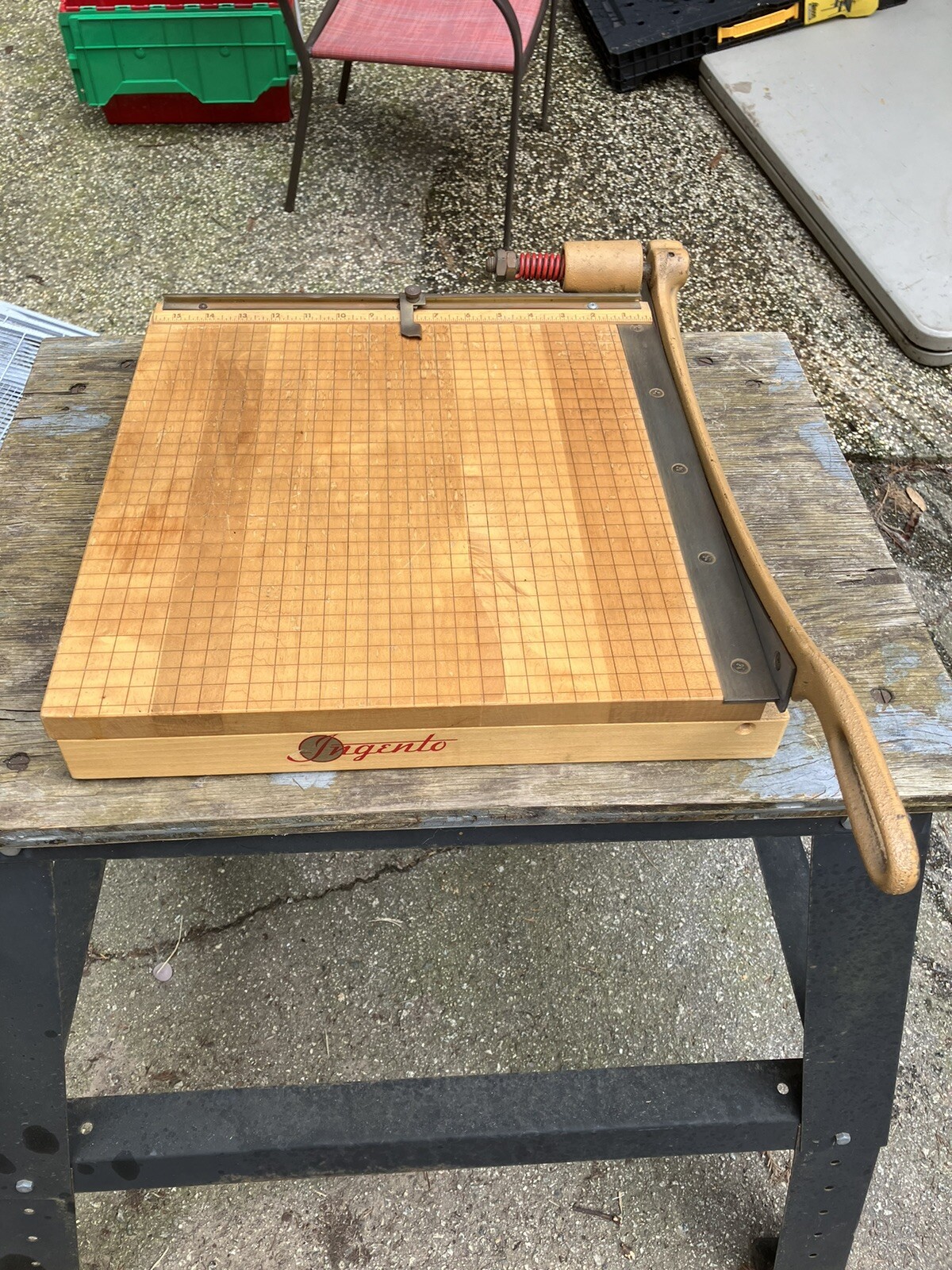 Ingento Ideal School Supply No. 5 Vintage 15.25" Wood Paper Cutter ...