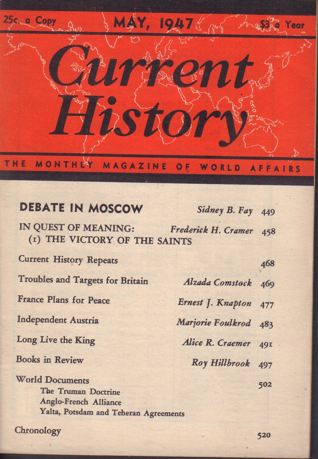 Current History Magazine May 1947 Debate In Moscow 101217nonjhe | eBay
