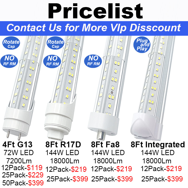 12 Pack T8 8Ft Led 2 Pin144W 6500K F96T12 Fluorescent Replacement LED ...