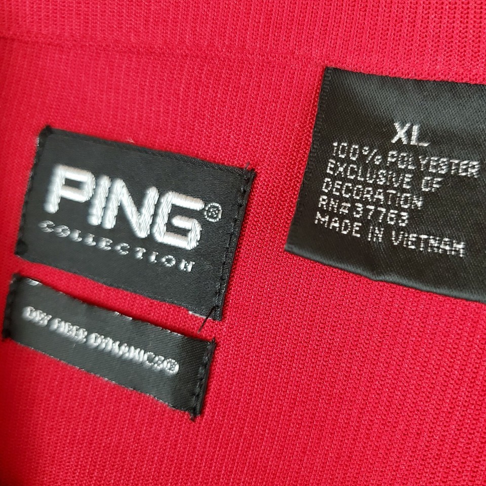 PING COLLECTION Size XL Red Performance Mens Polo Shirt Stretchy ...
