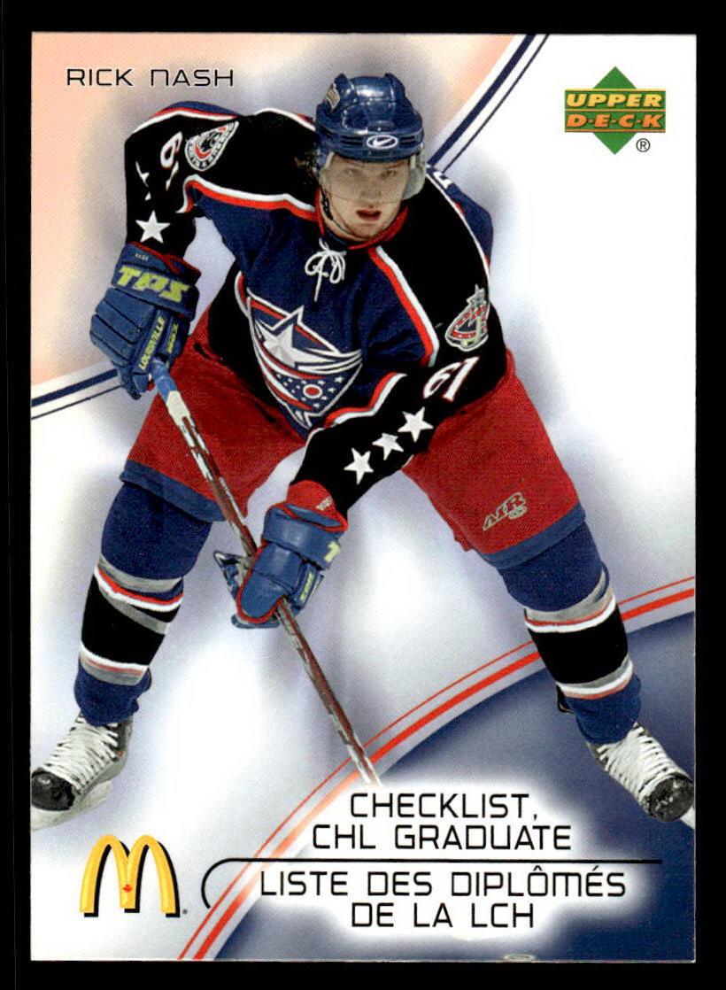 Rick Nash 2005 Upper Deck McDonald's #CG6 CHL Graduates Columbus Blue ...