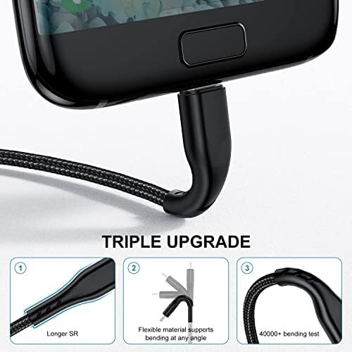 Micro USB Cable 1Ft 3 Pack, 1 Feet Short Android Charger Cable, Durable ...