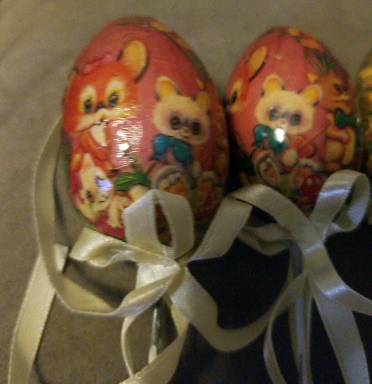 4 Vintage Styrofoam Easter Bunny Rabbit Picks Eggs Decorations Metal ...