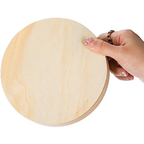 6 Pack MDF Wood Circle 6 Inch Round Unfinished Wood Board Disc Wooden ...