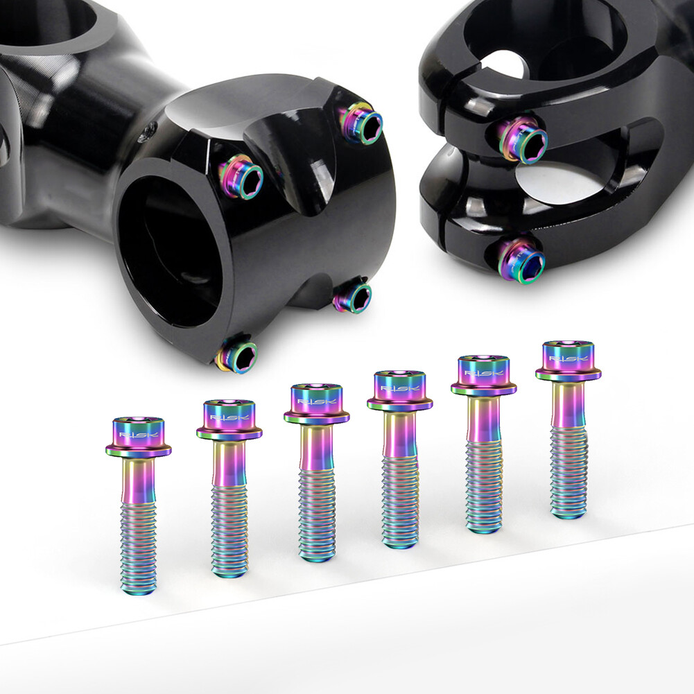 6PCS Bicycle Handlebar Stem Screw Titanium Fixed Screws (Multicolor ...
