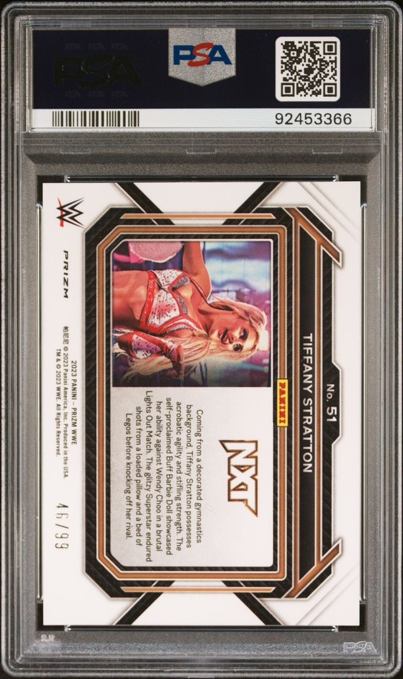 2023 WWE PRIZM TIFFANY STRATTON UNDER CARD RED DISCO /99 PSA 10 - POP 3 ...