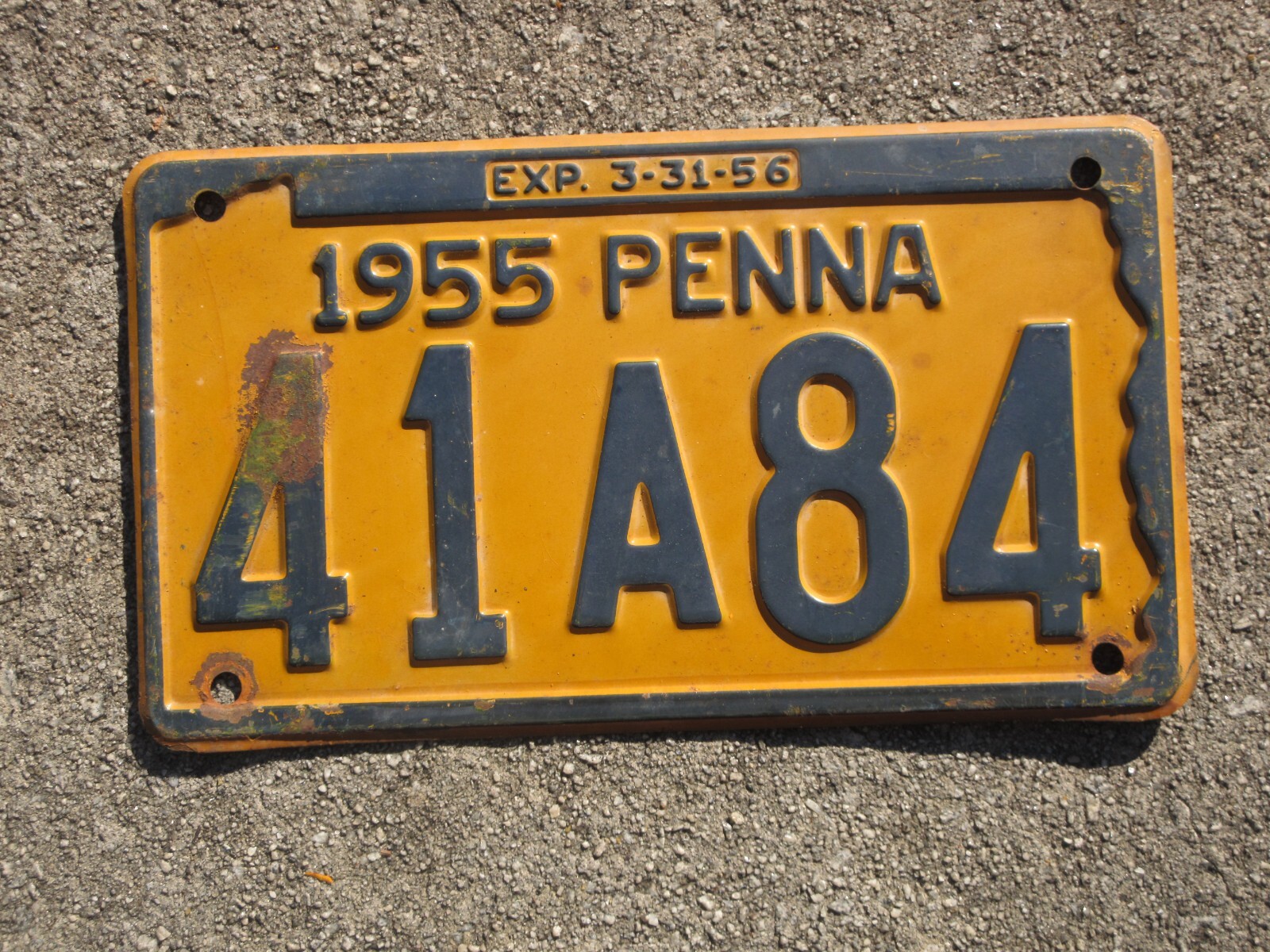 1955 Pennsylvania License Plate State Shape PA Penna Car Tag - (Pick ...