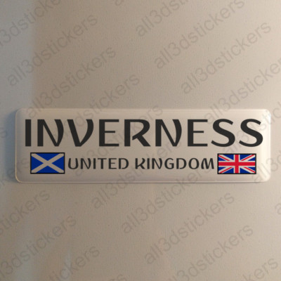 Inverness Scotland UK Sticker 4.70x1.18" Domed Resin 3D Flag Stickers ...