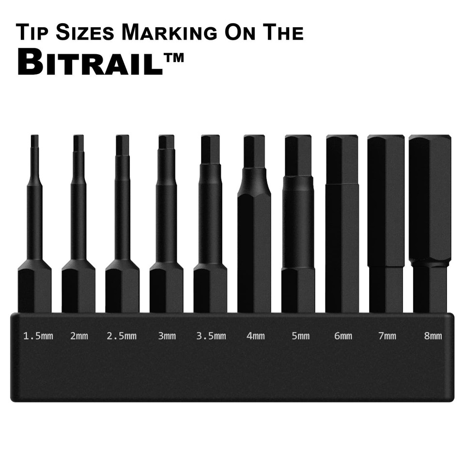 Metric Hex Bit Set, Railer 10-Piece Hex Head Allen Wrench Screwdriver ...