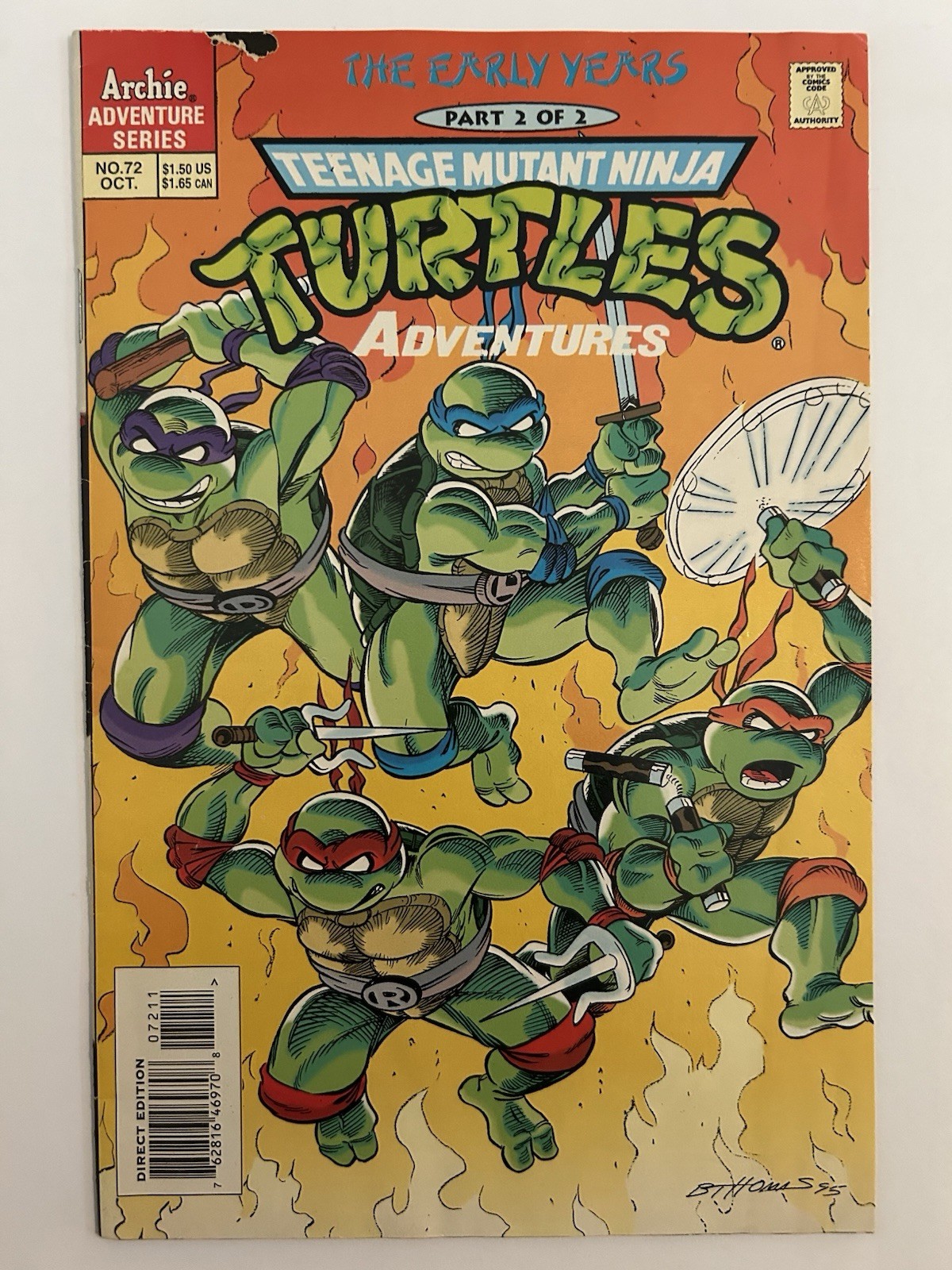 Teenage Mutant Ninja Turtles Adventures #72 Archie 1995 Rare HTF Last ...
