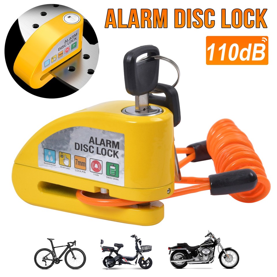 Motorcycle Alarm Disc Brake Lock Anti Theft Security Wheel Disc Lock ...