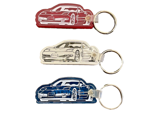 Chevrolet Corvette 3 Colors Rubber Car Shaped Keychains Bowling Green ...