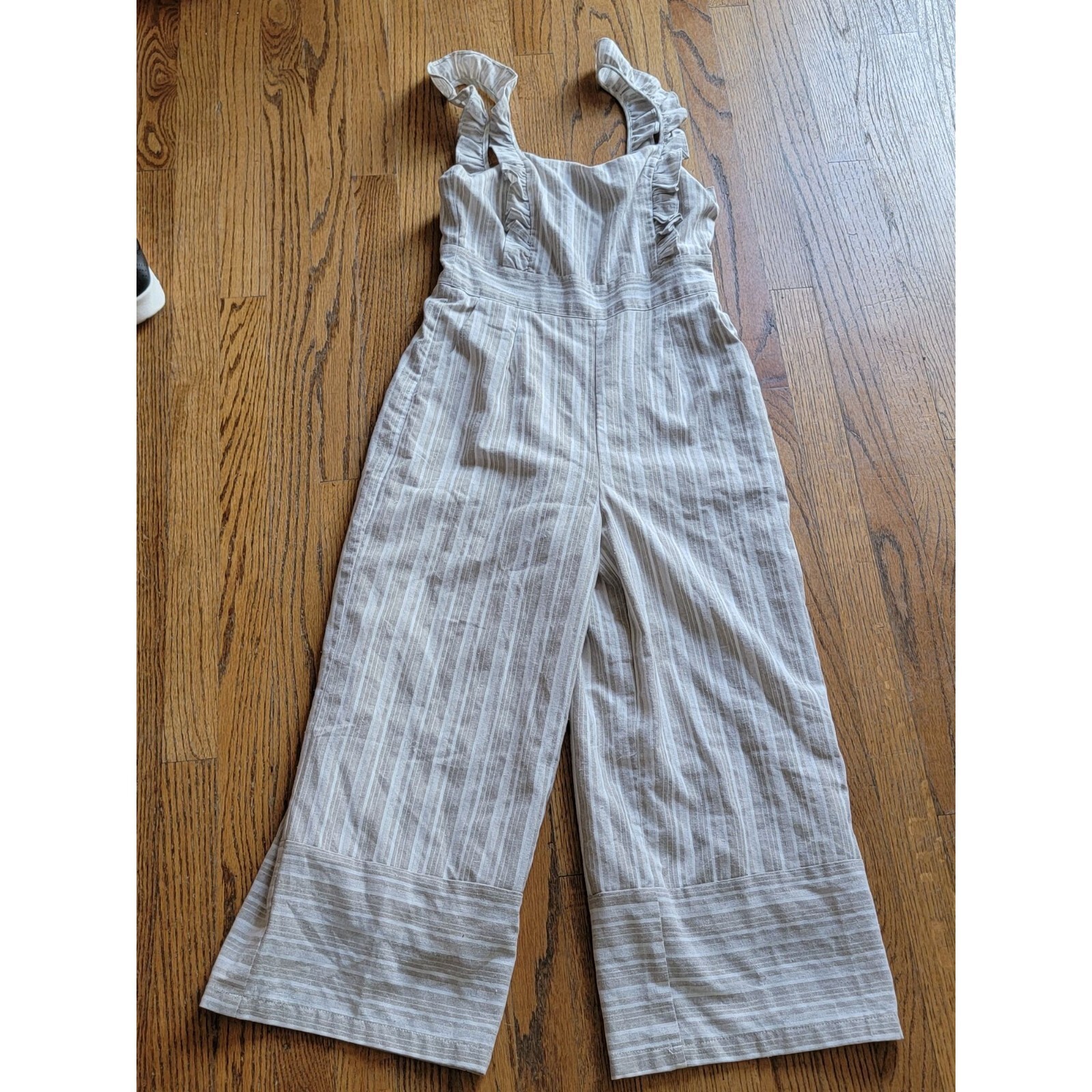 Lulus Emilia Rae striped jumpsuit, Medium - Gem