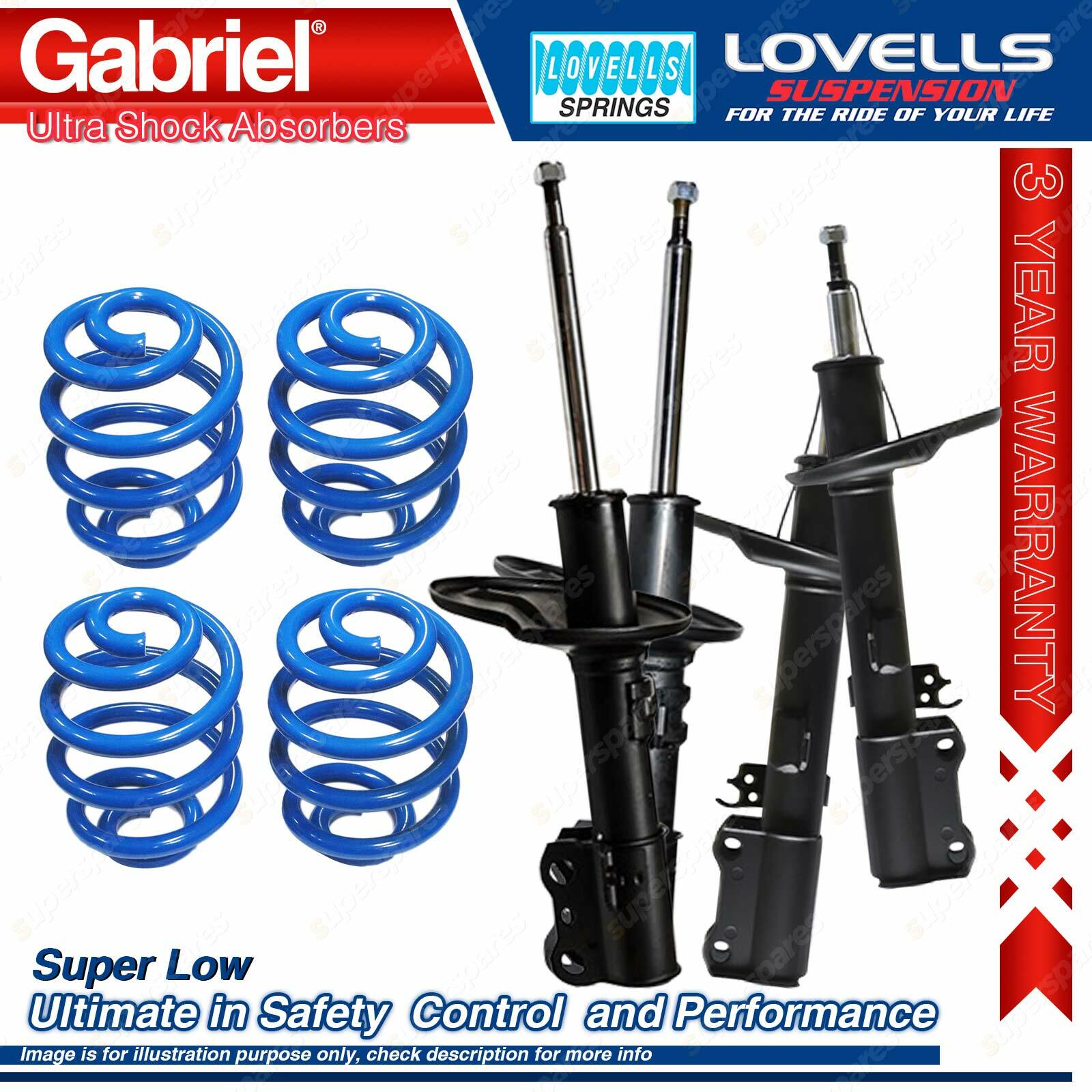 F + R Super Low Gabriel Ultra Shocks Coil Springs for Toyota Camry ...
