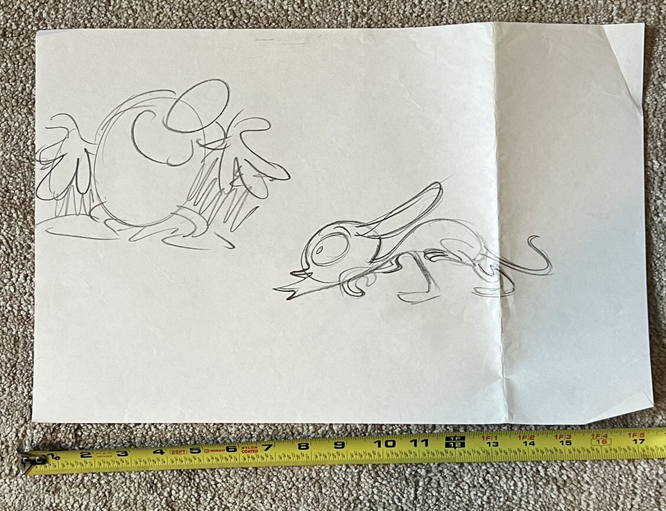 Original Ren And Stimpy production art, pencil sketch, Vintage ...