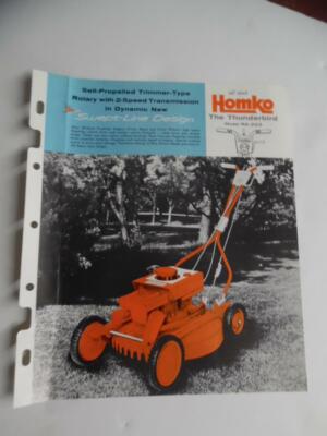1950s HOMKO RA-222 Thunderbird Lawn Mower Catalog Sheet Brochure ...