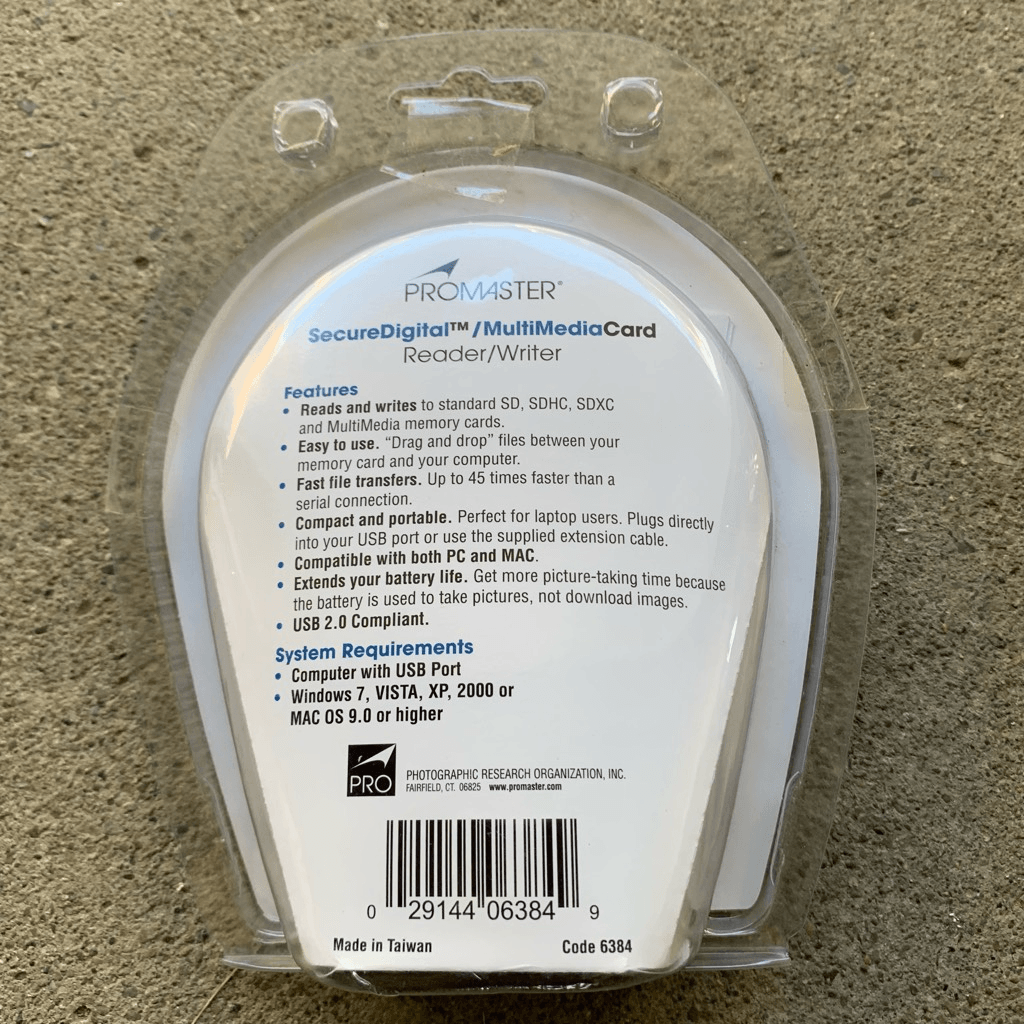 ProMaster Secure Digital/MultiMedia Card Reader/Writer Code 6384 *New ...
