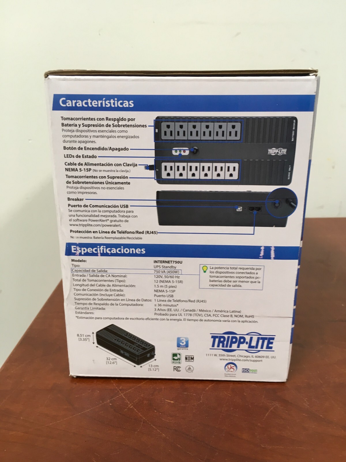 Tripp Lite 750VA 450W 120V 12-Outlet UPS Desktop Battery Back Up ...