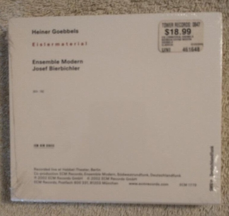 Eislermaterial by Heiner Goebbels (CD 2002) Ensemble Modern J ...