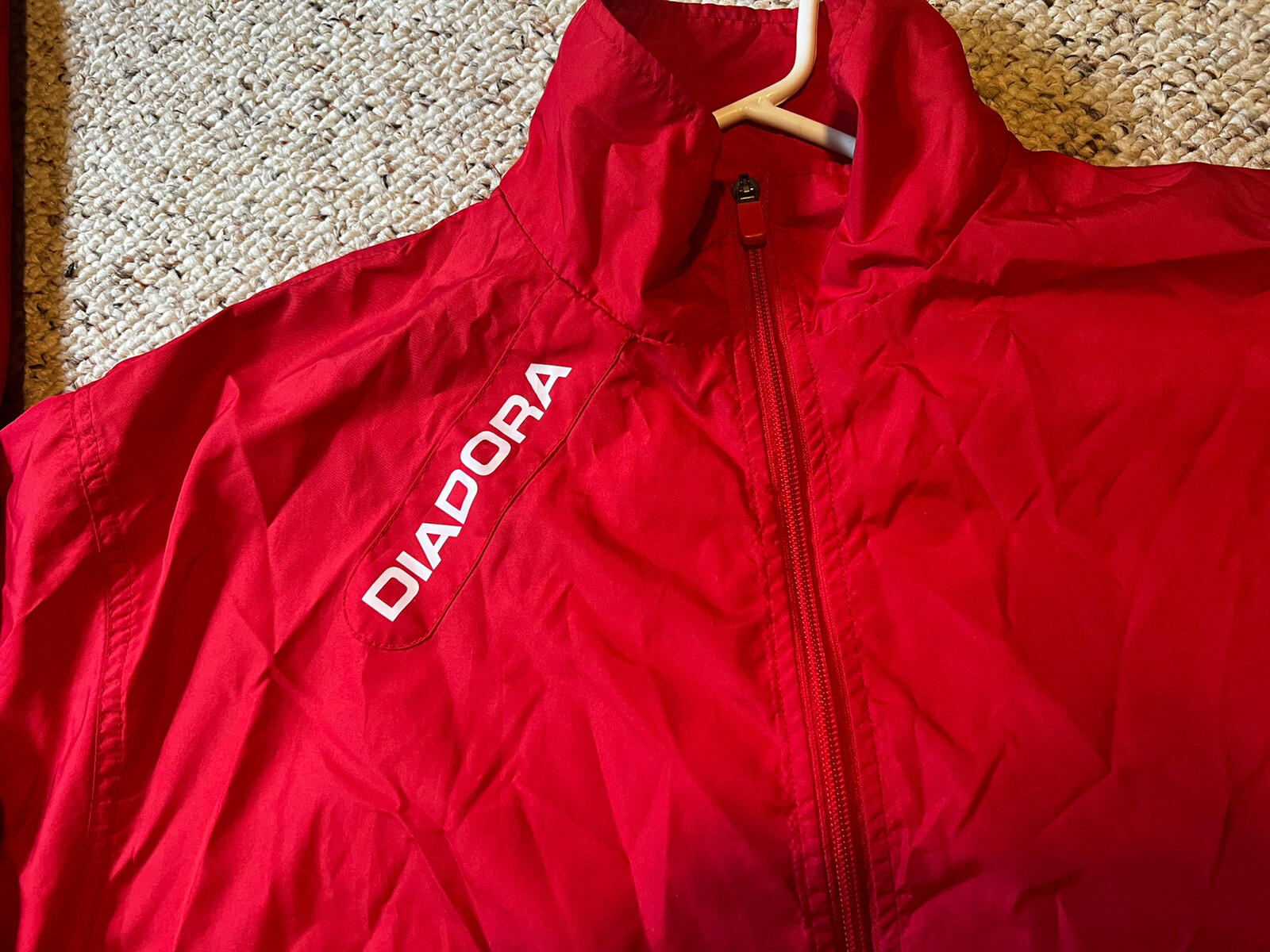 Vintage Diadora Jacket Mens Large Red Full Zip - Gem