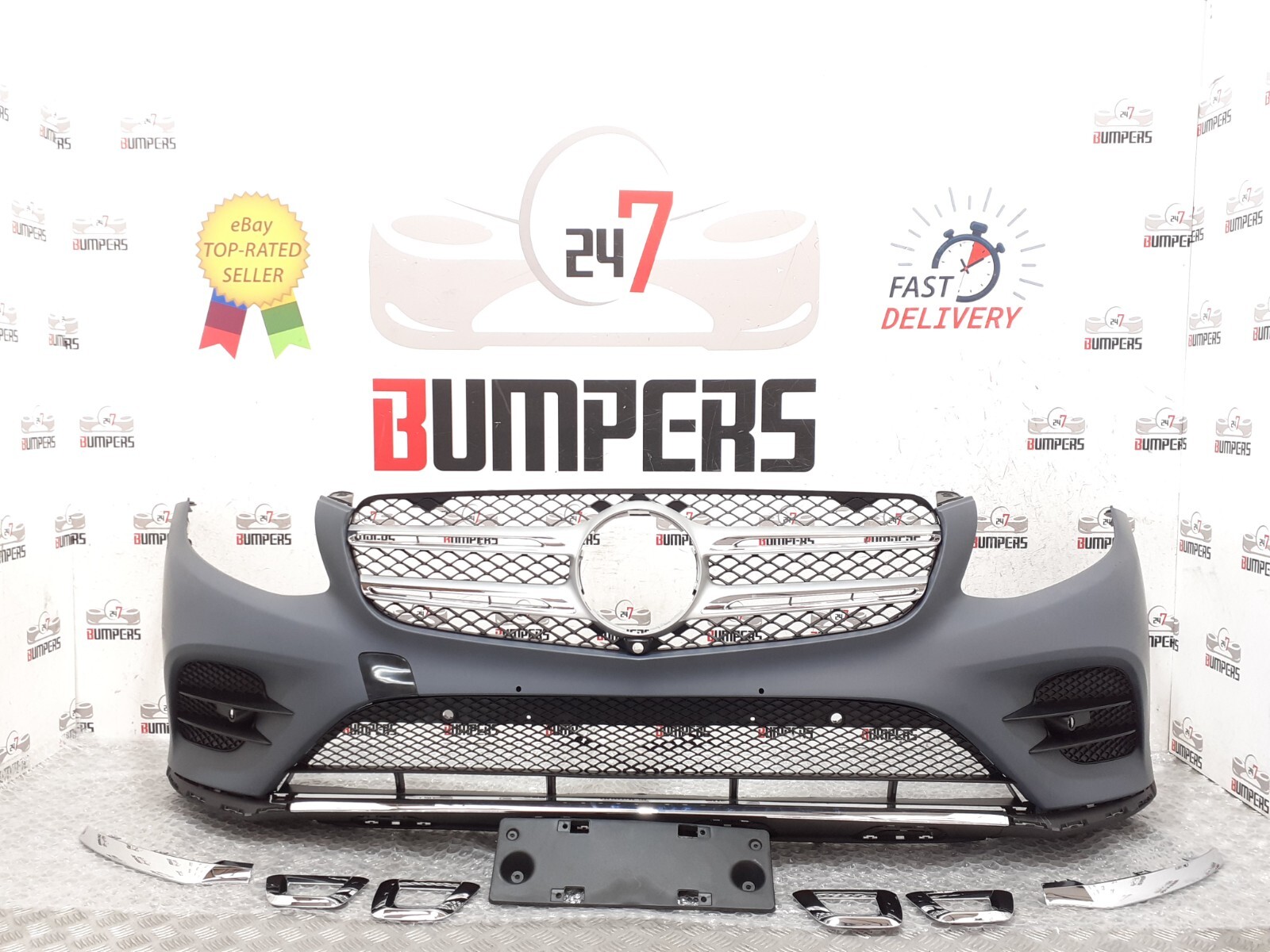 MERCEDES BENZ GLC AMG W253 X253 C253 2015-2018 COMPLETE FRONT BUMPER ...