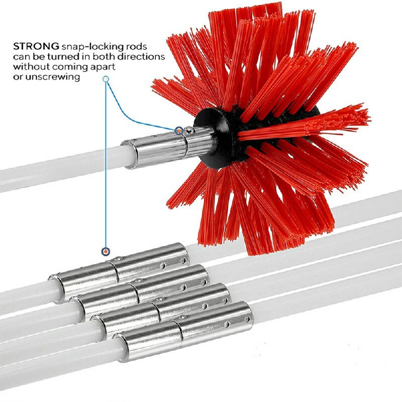 Chimney Sweep Rods Brush Kit Set Chimney Cleaning Rods Rotary Flue ...