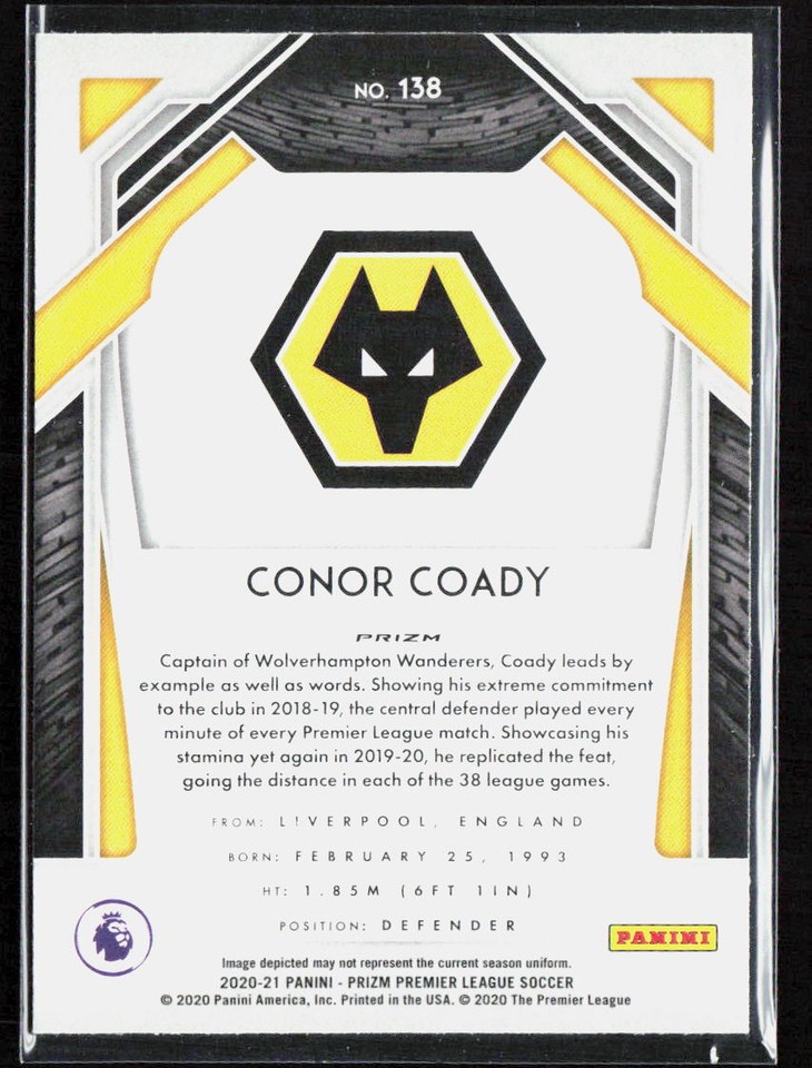 2020-21 Panini Prizm Premier League #138 Conor Coady Green Wave Prizm ...