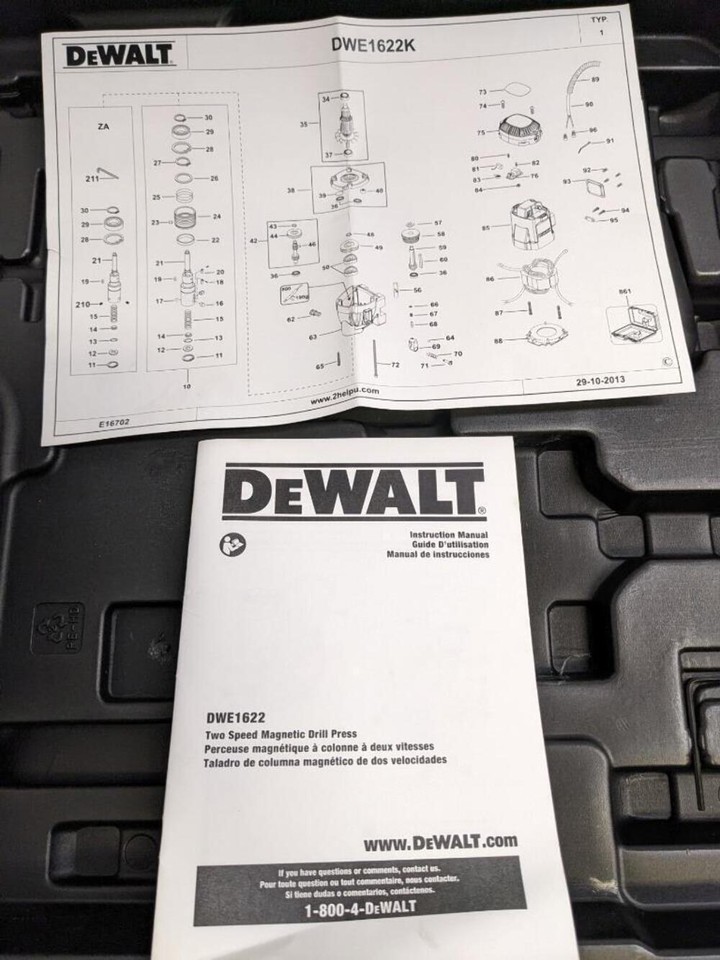 DEWALT DWE1622K MAGNETIC DRILL PRESS VAR SPEED 300-450RPM ELECTRO ...
