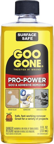 GOO GONE 8 oz BOTTLE, GREASE OIL GUM CLEANER TAPE TAR, ADHESIVE RESIDUE ...
