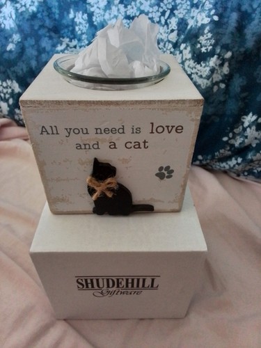 SHUDEHILL GIFTWARE MOGGY MATES TEALIGHT CANDLE HOLDER LOVE BLACK CAT ...