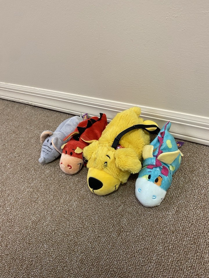 Flip A Zoo Plush Stuffed Animals Lot of 4, Elephant, Dog, And Two ...