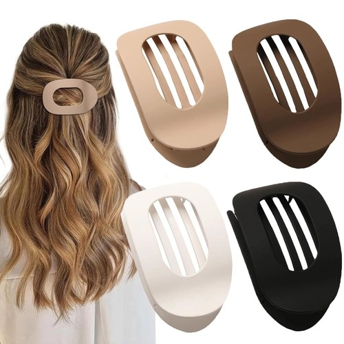 4Pcs Flat Hair Clips Matte Alligator Large Hair Claw Clips Thick Thin ...