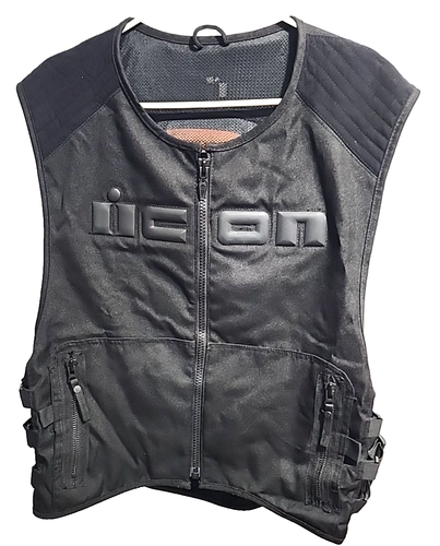 Icon Brigand Motorcycle Vest Black Tactical Protective L-XL | eBay