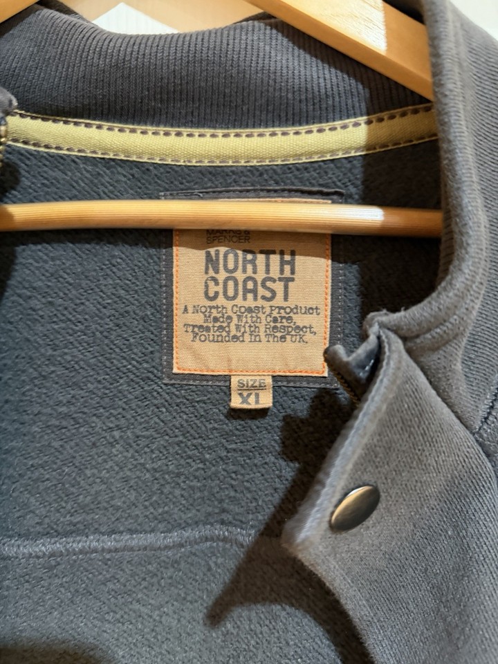 M & S Men’s North Coast Zip Through Jacket, Charcoal Colour - Size XL ...