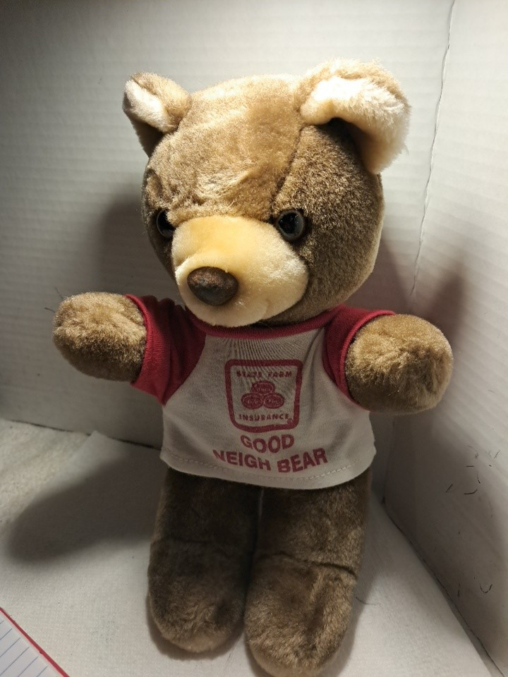 State Farm Insurancr Good Neigh Plush Teddy Bear. 11" Long. Used | eBay