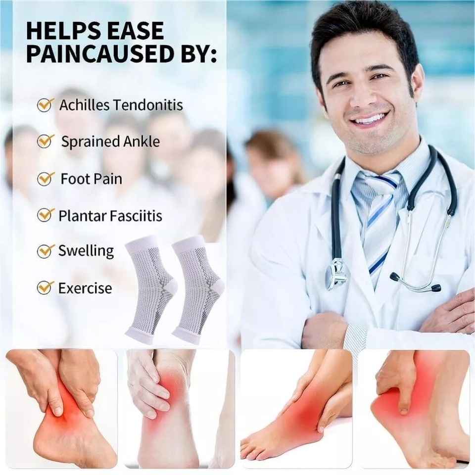 Compression Socks Ankle Arch Support Planter Fasciitis Pain Gift 3 ...