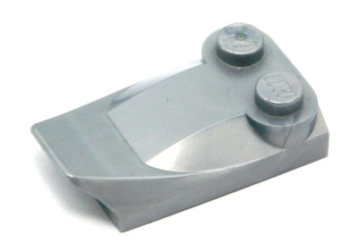 5 LEGO Flat Silver Brick Slope Curved 2x3x0.6 with Wing & 2 Studs Fin ...