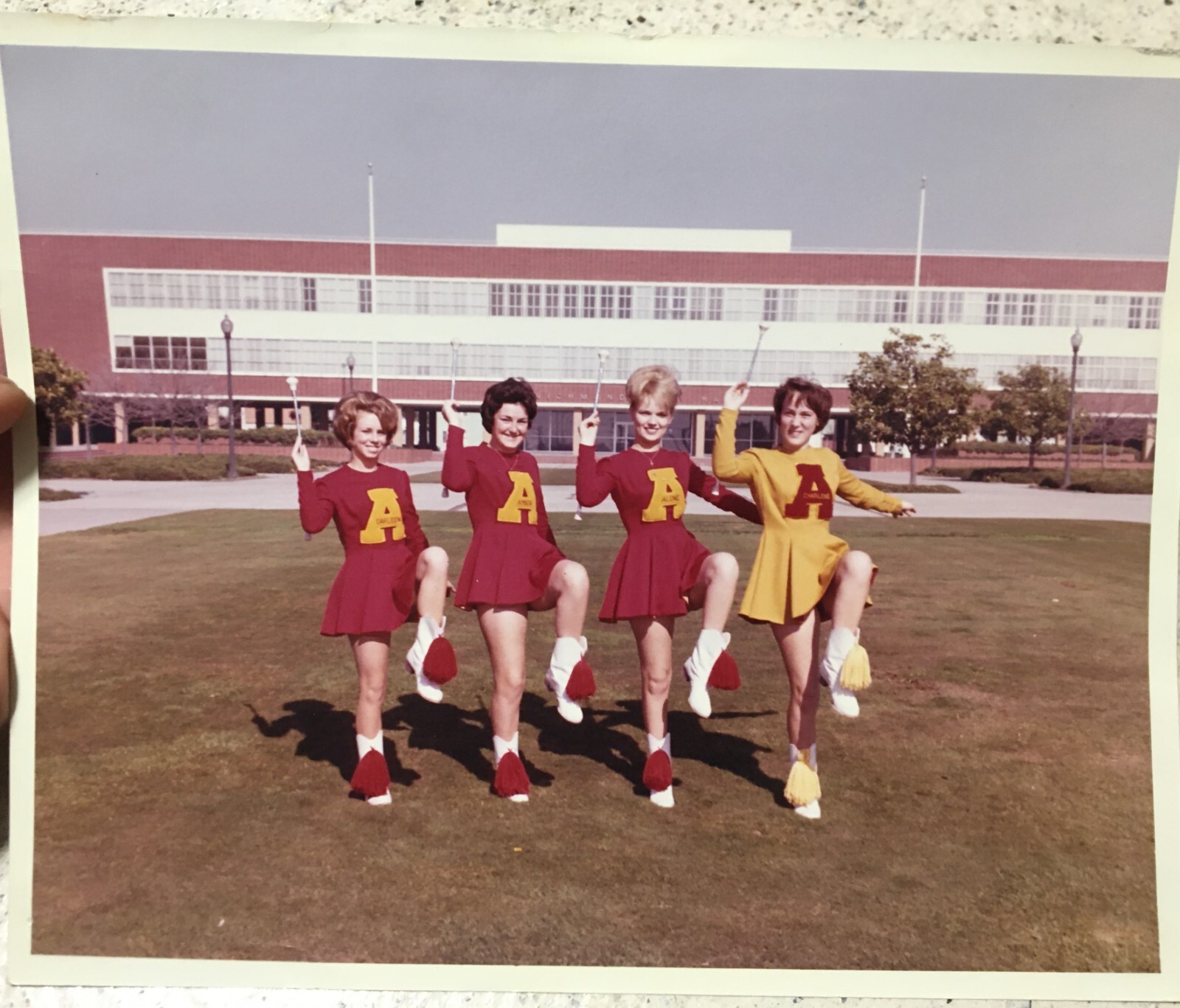 1964 high school or college sports girls cheerleaders color photo PA 8 ...