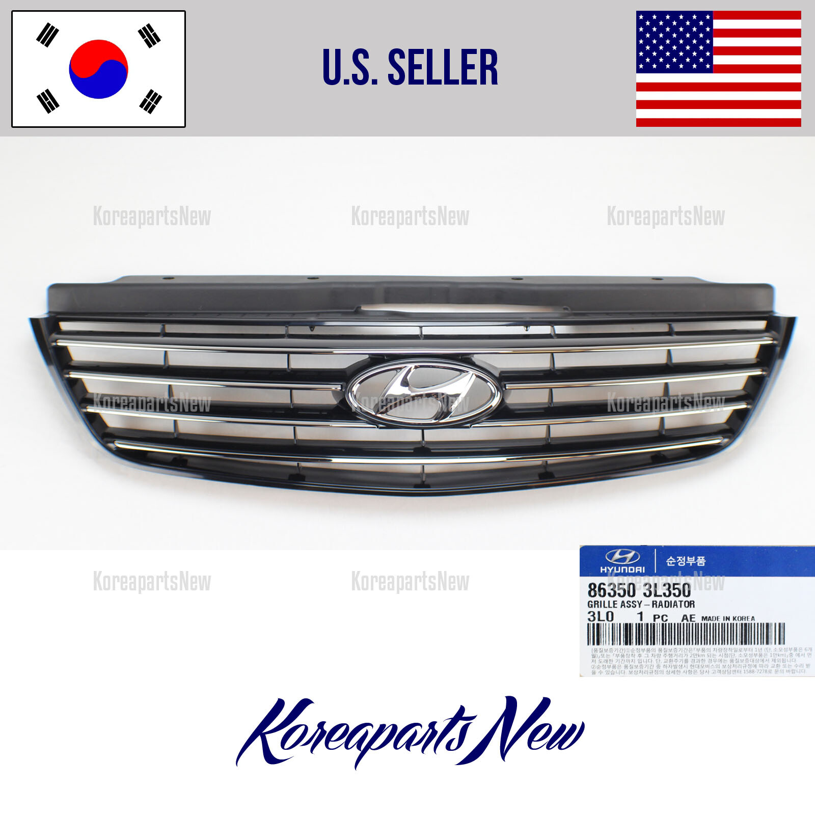 Front Bumber Grille + Hood Molding (2pcs) ⭐GENUINE⭐ fits Hyundai Azera ...